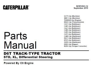 Caterpillar D6T Track-Type Tractor Parts Manual